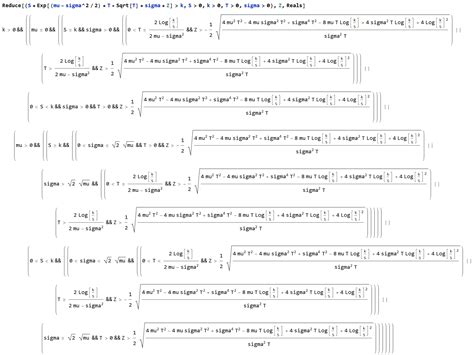 Equation Solving Unable To Solvereduce Geometric Brownian Motion Inequality Mathematica