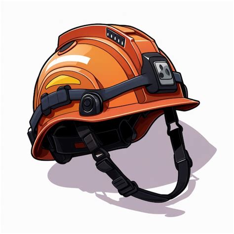 Rescue Workers Helmet 2d Cartoon Illustraton On White Back Premium Ai