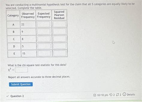 Solved You Are Conducting A Multinomial Hypothesis Test For