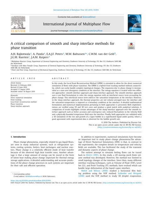 Pdf A Critical Comparison Of Smooth And Sharp Interface Methods For