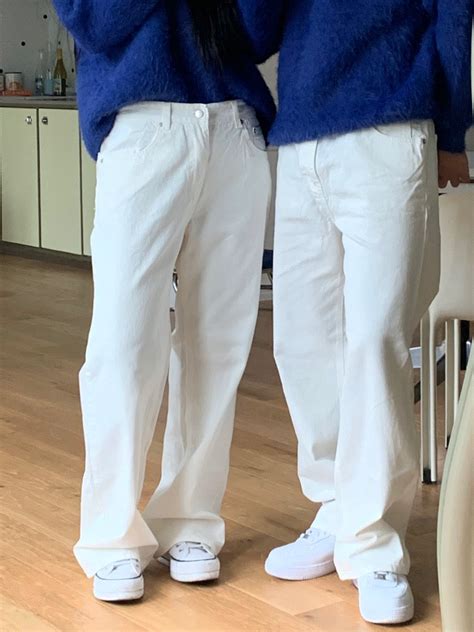 콘니유 [벨트증정 커플팬츠] 비침없는 화이트 흰색 일자팬츠 와이드팬츠 일자와이드팬츠 여름 겨울 시밀러룩 커플룩 Y2k 커플바지