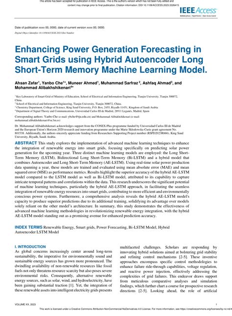 Pdf Enhancing Power Generation Forecasting In Smart Grids Using