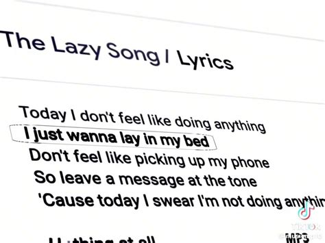 The Lazy Song Lyrics