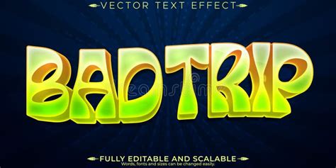 Trippy Text Effect Editable Psychedelic And Vibrant Customizable Font Style Stock Vector