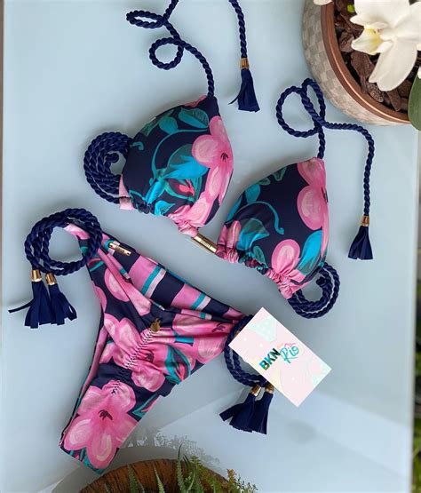Brazilian Triangle Bikini Tie Side Bikini Bottom Floral Bkn From