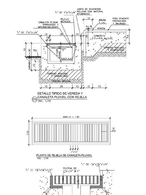 Detalle Canaleta Pluvial Rejilla Pdf