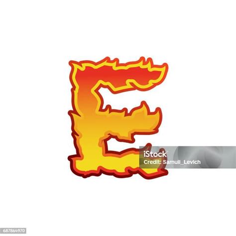 E 화재입니다 글꼴 글자 불길 알파벳 문자를 문신 불 같은 기호 문자 가연성에 대한 스톡 벡터 아트 및 기타 이미지 가연성 기체 물리 구조 노랑 Istock