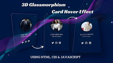 Create Stunning Glassmorphism 3d Card Hover Effects Html Css And Javascript Tutorial Youtube