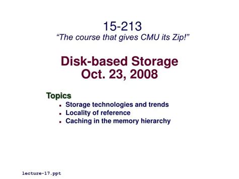 Ppt Disk Based Storage Oct 23 2008 Powerpoint Presentation Free