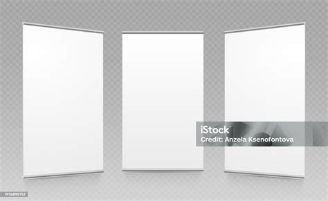 빈 광고 배너 다른 위치에 있는 수직 거리 포스터 광고판 모형 여기에 광고가 있을 수 있습니다 벡터 일러스트 레이 션 실물 모형에 대한 스톡 벡터 아트 및 기타 이미지