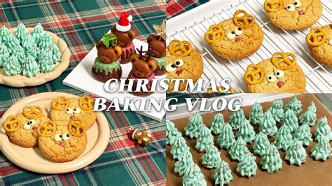 🎅하루 늦게 올리는 크리스마스 베이킹 브이로그🎄 곰돌이 파운드 케이크 루돌프 피넛버터 쿠키 트리 머랭쿠키 만들기ㅣchristmas Homebaking Vlog Youtube
