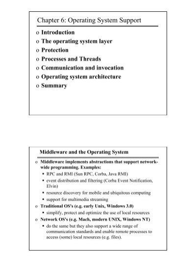 Chapter Operating System Support