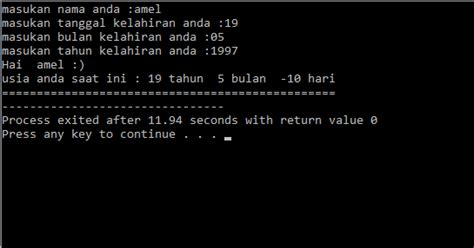 Program Menghitung Umur Menggunakan Dev C