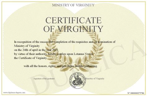 Certificate Of Virginity