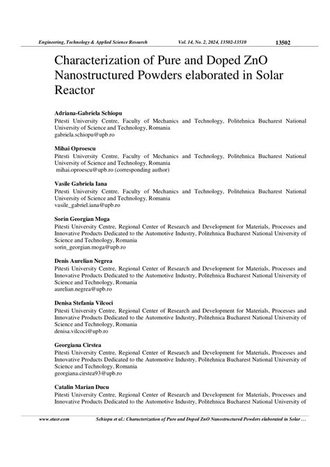 Pdf Characterization Of Pure And Doped Zno Nanostructured Powders Elaborated In Solar Reactor