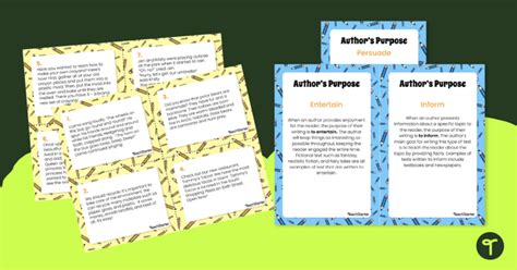 Author S Purpose Sorting Activity Teach Starter