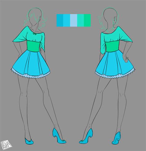 Как нарисовать девочку в коротком платье