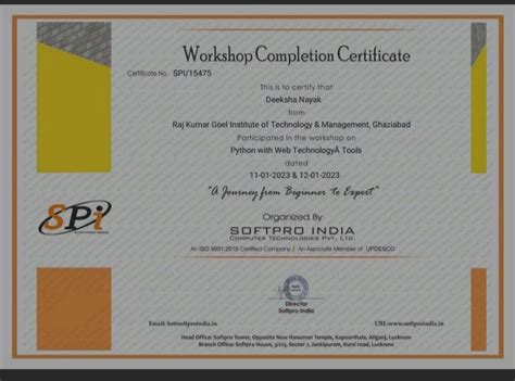 Im Glad To Share That I Had Completed My Workshop On Python With Web