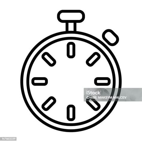 타이머 라인 아이콘입니다 카운트다운 타이머 기호입니다 타이머 스톱 워치 흰색 배경에 격리된 벡터 그림 개념에 대한 스톡 벡터 아트 및 기타 이미지 Istock