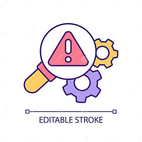Detecting Errors And Mistakes In Workflow Process Rgb Color Icon Stock