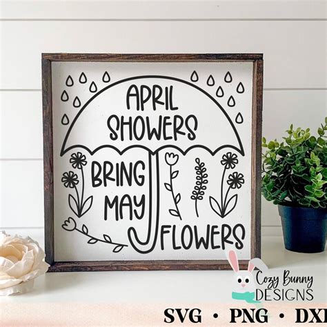 April Showers Bring May Flowers Clip Art Etsy