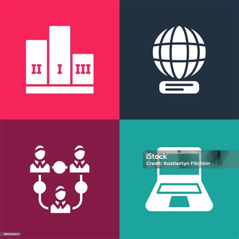 팝 아트 노트북 프로젝트 팀 기지 전 세계 및 수상자 연단 아이콘에 대한 상을 설정합니다 벡터 개념에 대한 스톡 벡터 아트 및 기타 이미지 Istock