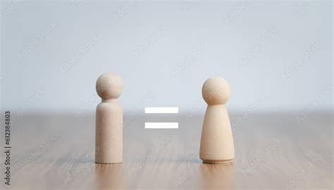Gender Equality Concept Figure Wood The Men And Women Equality Between