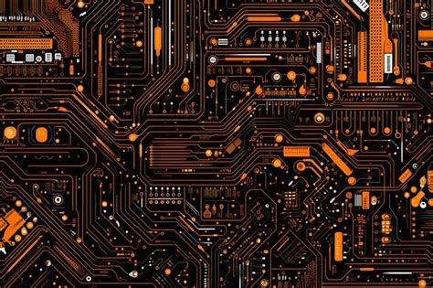 Complex Circuit Board Pattern Premium Ai Generated Image