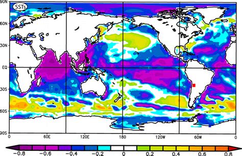 Spatial Correlation Patterns Over The Period 1948 2006 Between The 25