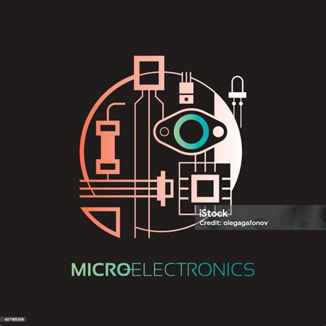 전자 구성 요소입니다 기호와 라디오 시장 마이크로 칩 상점 및 인터넷 쇼핑으로 디자인의 창조에 대 한 기호 Cpu에 대한 스톡 벡터 아트 및 기타 이미지 Istock