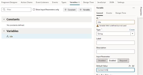 Enable Fragment Variables As Input Parameters