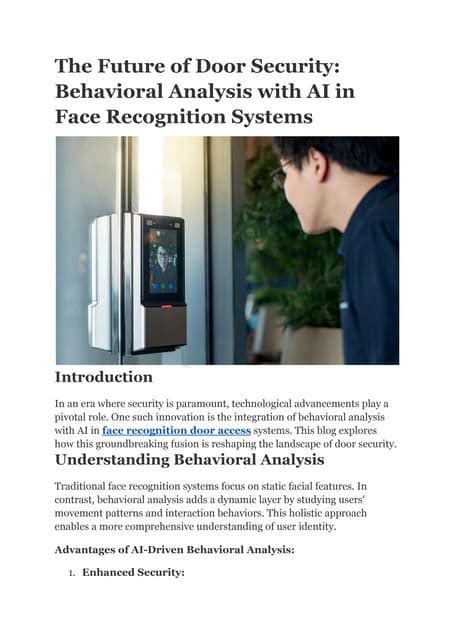Ai Powered Face Recognition The Future Of Door Security Pdf