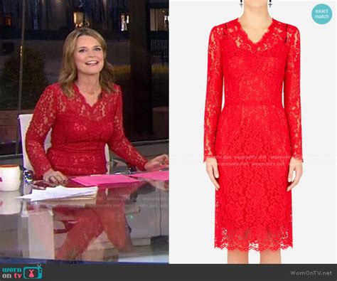 Wornontv Savannahs Red Lace Dress On Today Savannah Guthrie