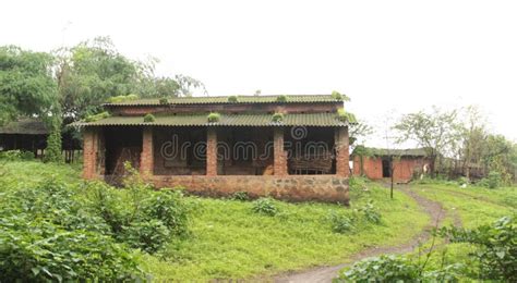 Basishuisstructuur In Ver Indisch Dorp In Maharashtra Stock Afbeelding