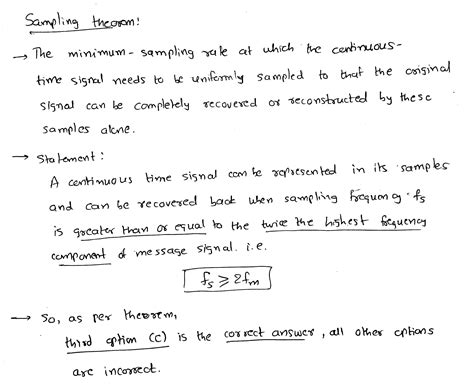 Solved According To The Sampling Theorem The Sampling Frequency Should Course Hero
