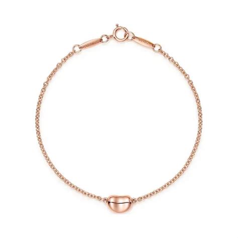 蒂芙尼tiffany Elsa Peretti® Bean Design 系列 18k 玫瑰金手链，9 毫米 小迈步海淘品牌官网