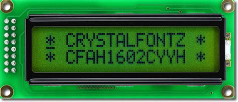 Sunlight Readable Yellow 16x2 Character Lcd From Crystalfontz