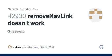 Removenavlink Doesnt Work · Issue 2930 · Sharepointsp Dev Docs · Github