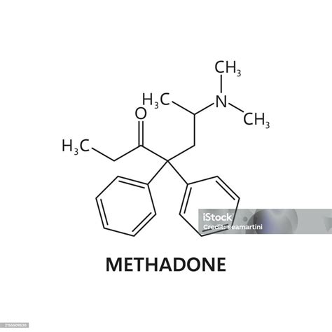 Synthetic Drug Formula Methadone Structure Stock Illustration