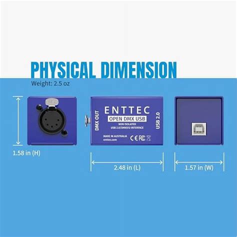 Enttec Open Dmx Usb 70303 Lighting Interface Open Source Hardware Only Entry Level Model