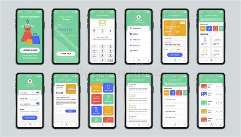 Shopping Ui App Interface Design Vector Stock Vector Illustration Of Page Mockup 185391477