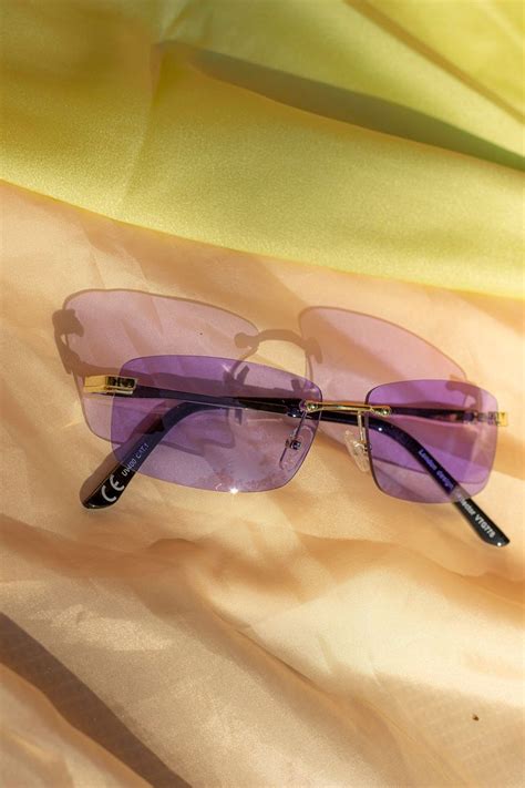 Lilac Rimless Rectangle Colour Tint Sunglasses Etsy In 2024 Tinted Sunglasses Colour Tint