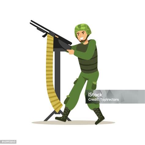 보병 부 대 군인 위장 전투 제복 촬영에서 기관총 벡터 일러스트 레이 션에 문자 남자에 대한 스톡 벡터 아트 및 기타 이미지 남자 녹색 독일 Istock