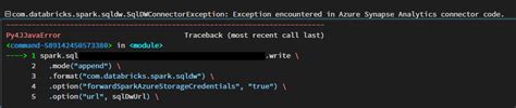 Sqldwconnectorexception Exception Encountered In Azure Synapse Analytics Connector Code
