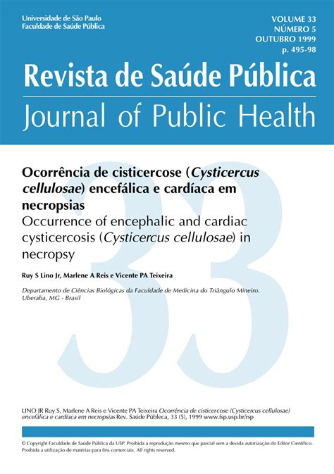 Pdf Occurrence Of Encephalic And Cardiac Cysticercosis Cysticercus