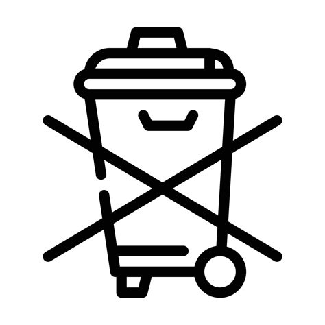 Do Not Throw Garbage Bin Line Icon Vector Illustration 17583037 Vector Art At Vecteezy