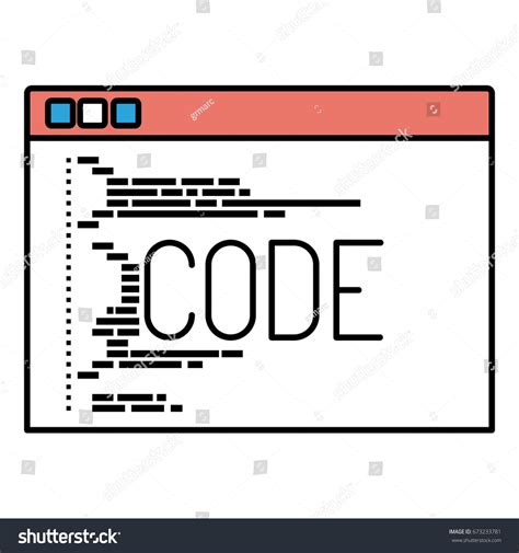 Silhouette Color Sections Programming Window Script Stock Vector Royalty Free 673233781