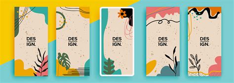 소셜 네트워크 스토리 벡터 일러스트레이션을 위한 트렌디한 편집 가능한 템플릿입니다 소셜 미디어를 위한 디자인 배경 Brand