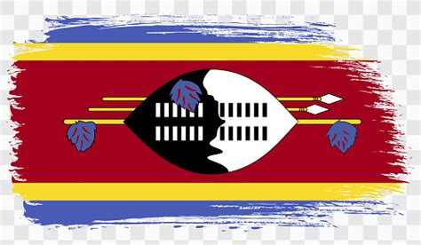 Swaziland 국기가 있는 그런지 브러시 스트로크 수채화 그림 깃발 포스터 국기의 배너 스타일 수채화 그리기 투명한 배경에 격리된 벡터입니다 가리기에 대한 스톡 벡터