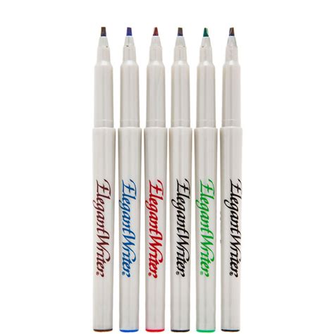2mm Chisel Nib Elegant Writer Calligraphy Markers 6 Piece Set Hobby